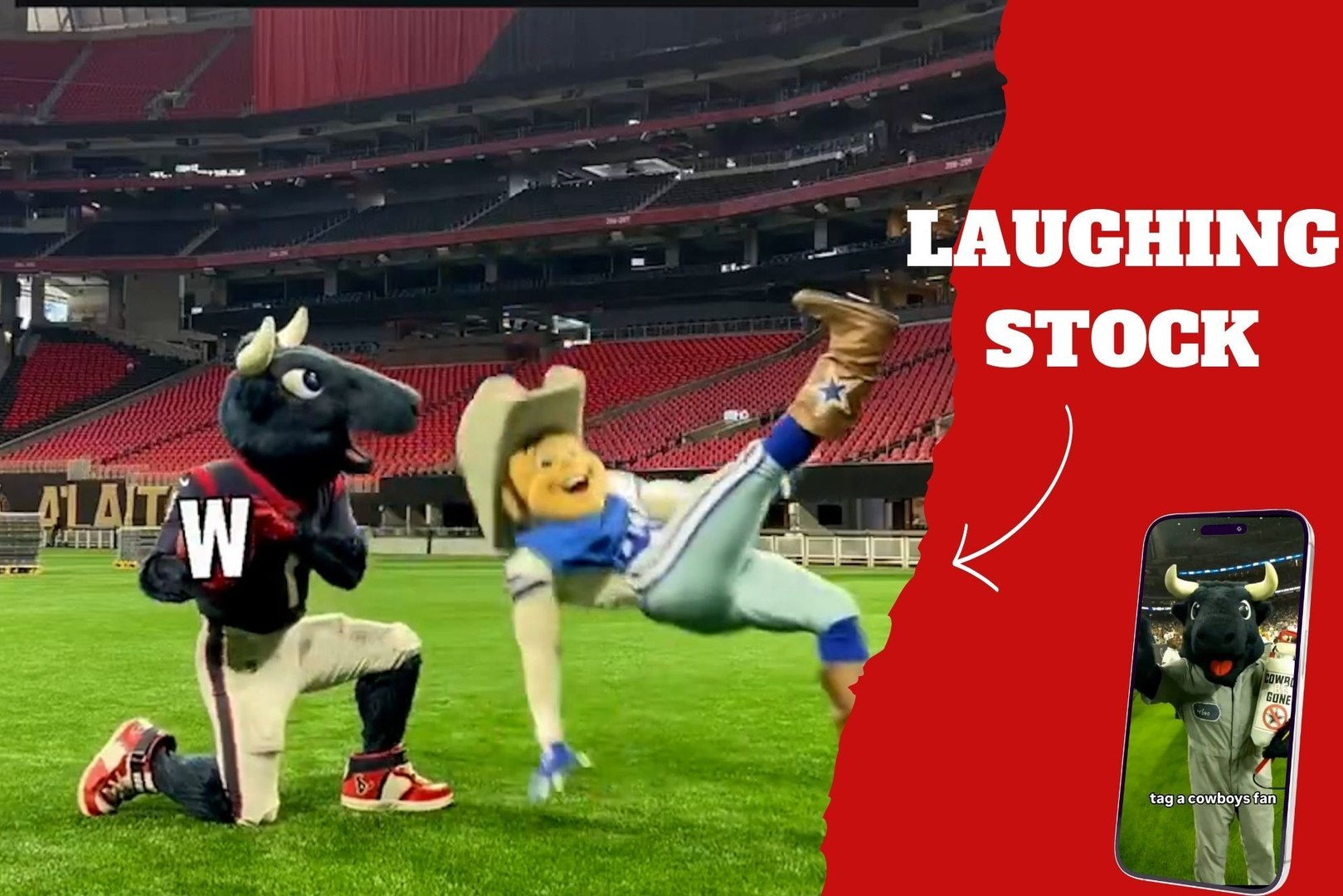 Houston Texans mascot shows no mercy to the Dallas Cowboys after ... Houston Texans mascot shows no mercy to the Dallas Cowboys after ...