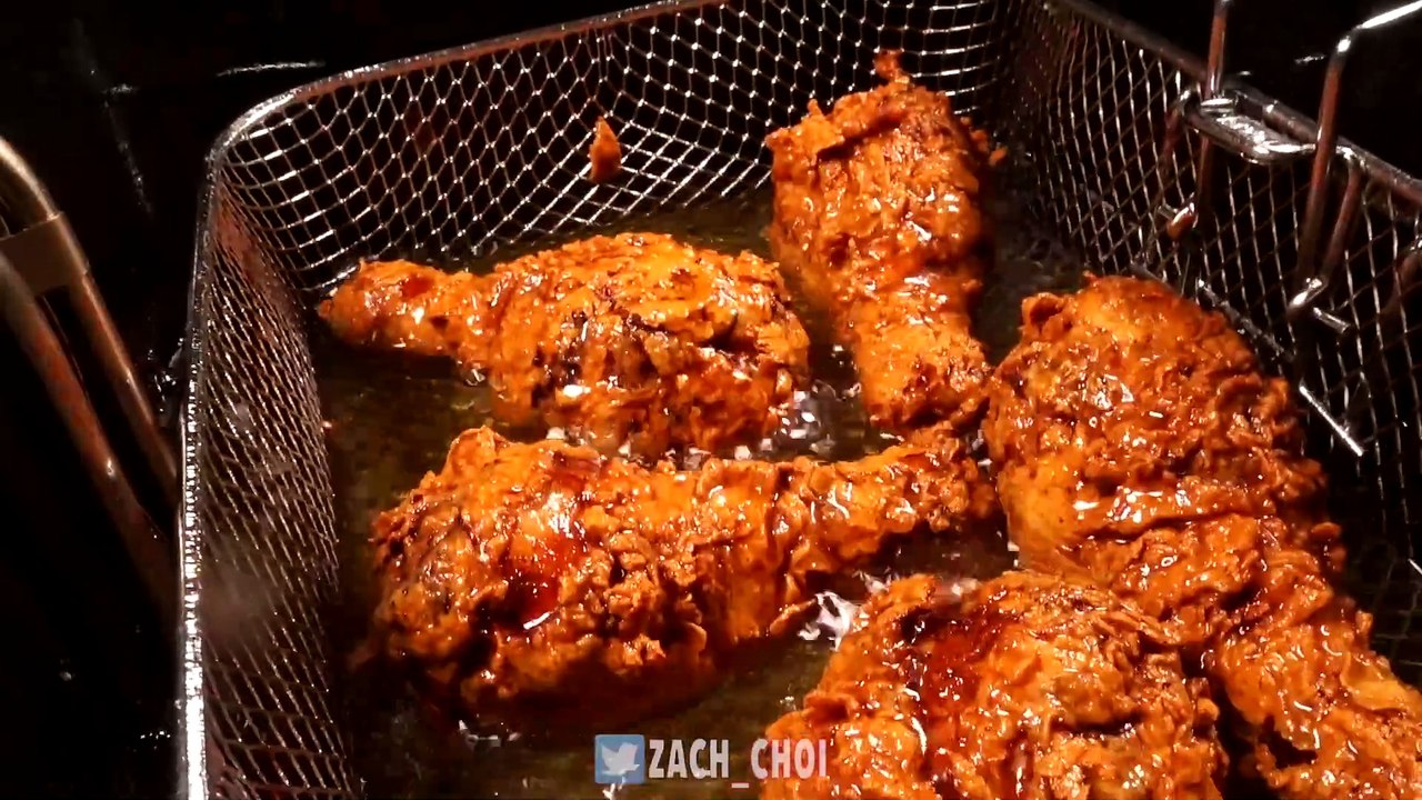 ASMR CHEESY NUCLEAR FIRE FRIED CHICKEN MUKBANG (No Talking) COOKING ...