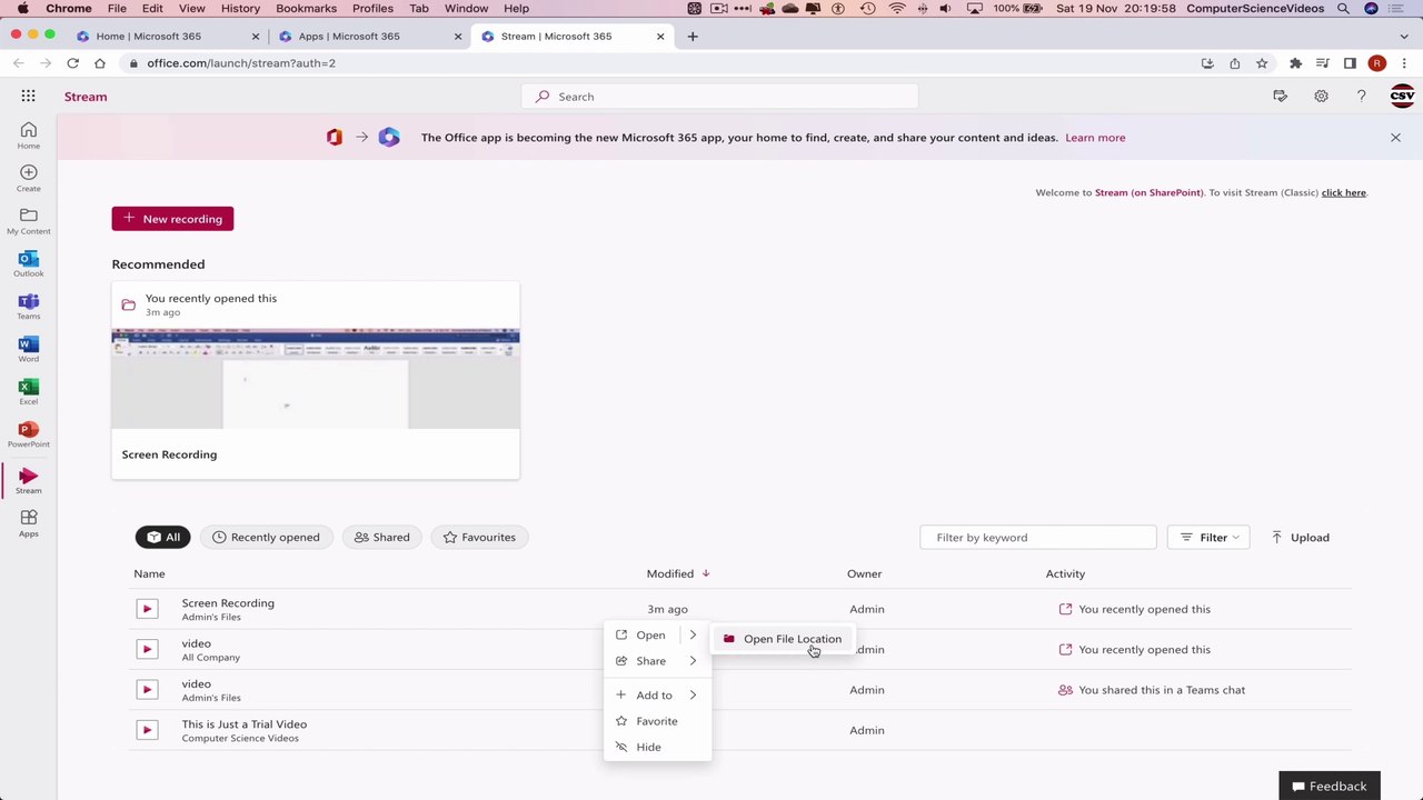 How to USE Microsoft Stream for Office 365 On a Mac - Tutorial 3 - Locate Video - Basic Tutorial ...