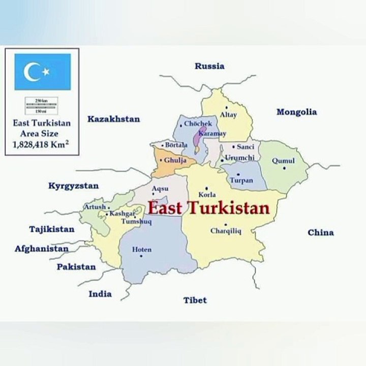 Map of East Turkistan. East Turkistan Map. Peta Turkistan Timur. East ...