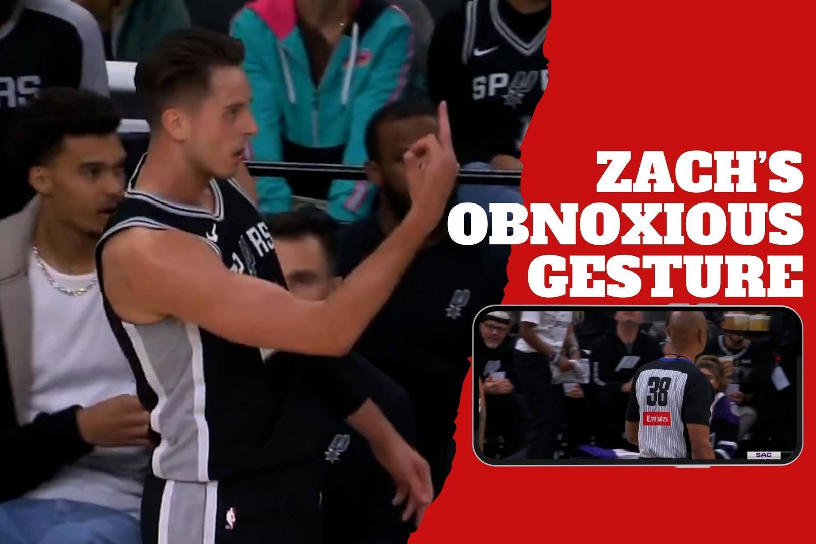 Zach Collins faces potential record fine after controversial gesture at ...