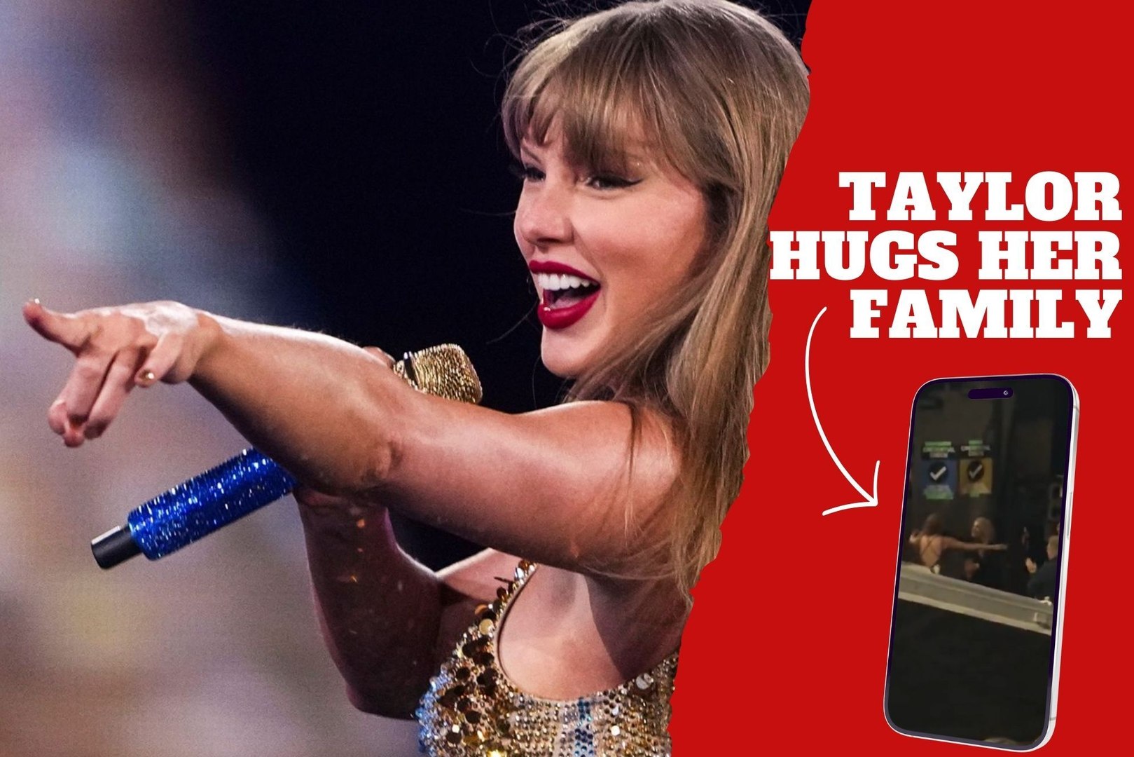 Taylor Swift runs to hug her family after a concert in Canada that marks the beginning of the ...