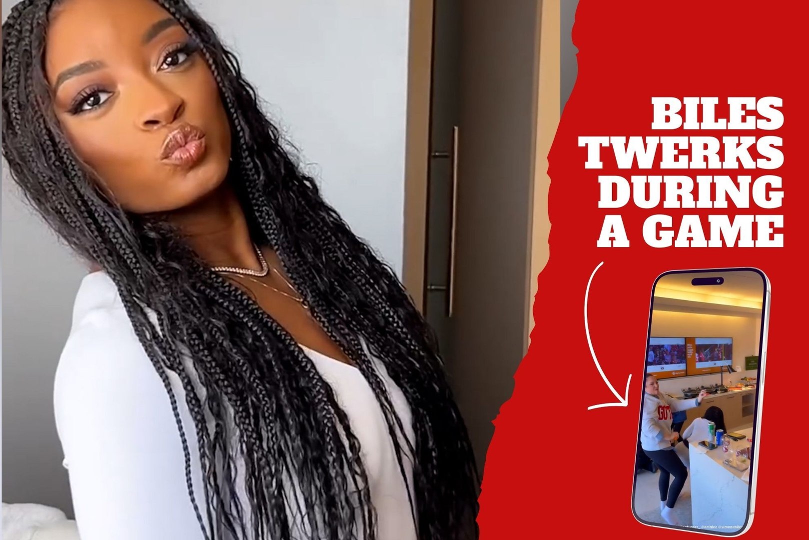 Simone Biles twerks in a suite box of the 49ers stadium with some ...