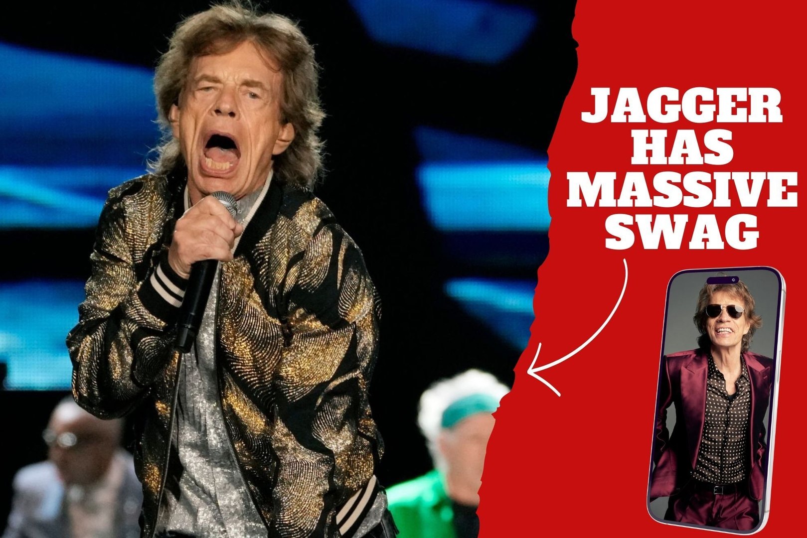 Rolling Stones? Mick Jagger running and jumping on stage at 81 years ...
