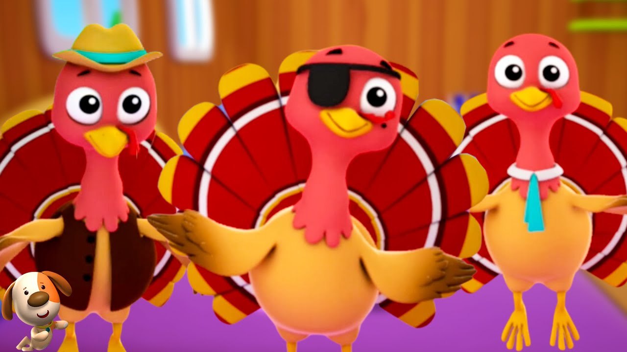Thanksgiving Song - Five Little Turkeys + More Kids Music & Cartoon ...