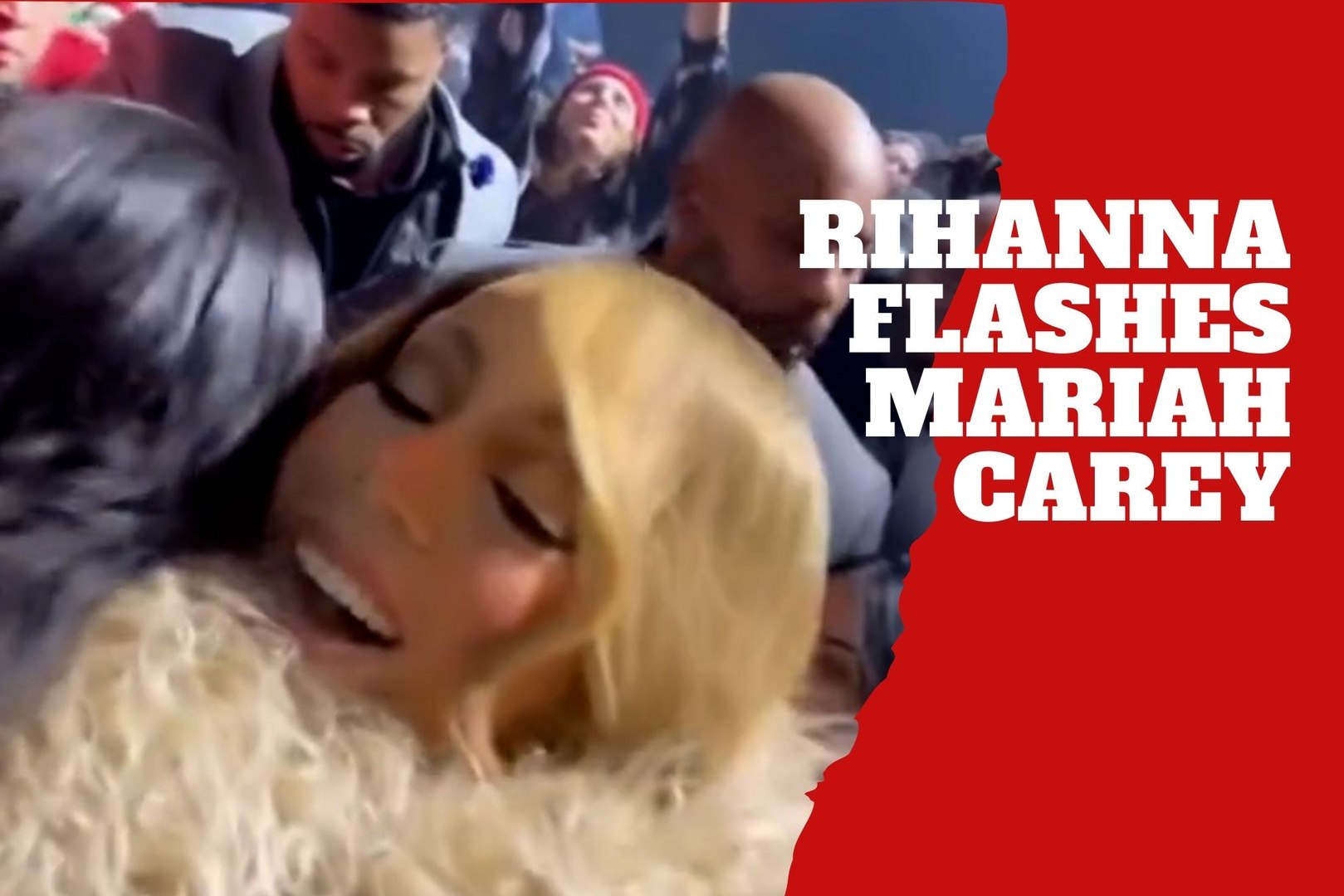 Rihanna flashing thousands and asking Mariah Carey to sign her breast - MARCA TV English