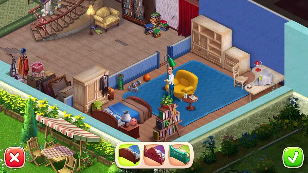 Homescapes walkthrough: level 3-7 Day 1 complete ~ Austin’s bedroom ...