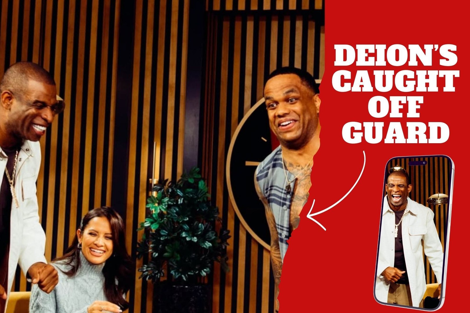 Deion Sanders can't help himself when he sees a shirtless man who makes ...