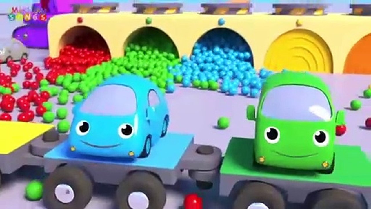 THE COLORS SONG - LEARN COLOURS WITH FRIENDS ON WHEELS AND LITTLE CARS ...