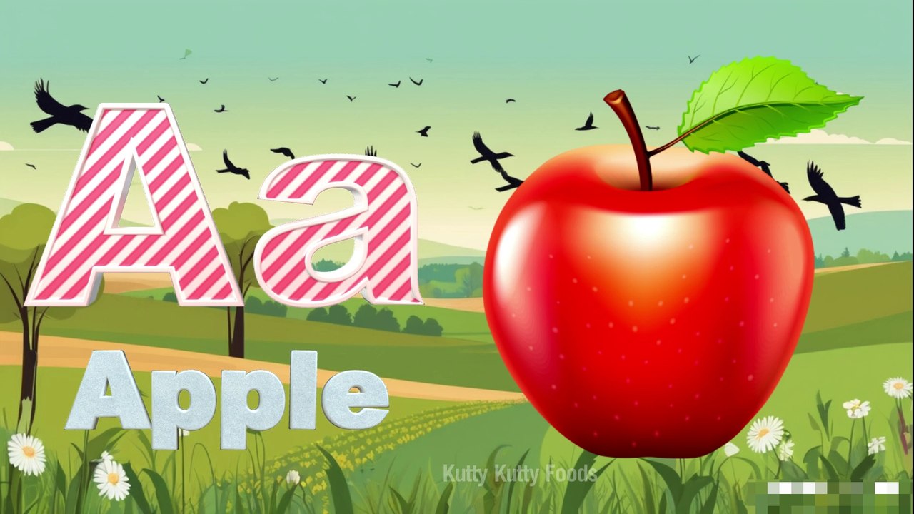 A for apple english alphabet letters learning, kids rhymes - video ...