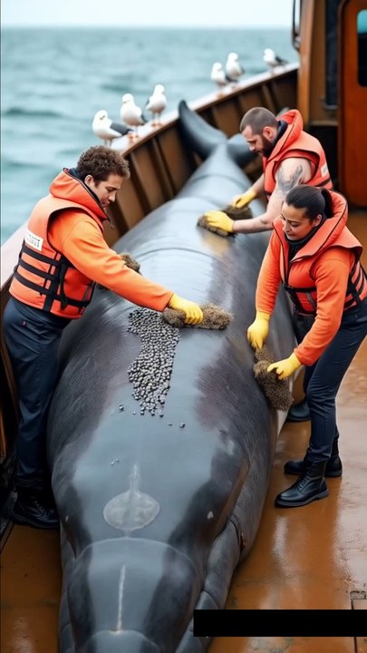 🐋 Rescue Team Scrubs Giant Whale CLEAN! (Satisfying Barnacle Removal) 🧼 ...