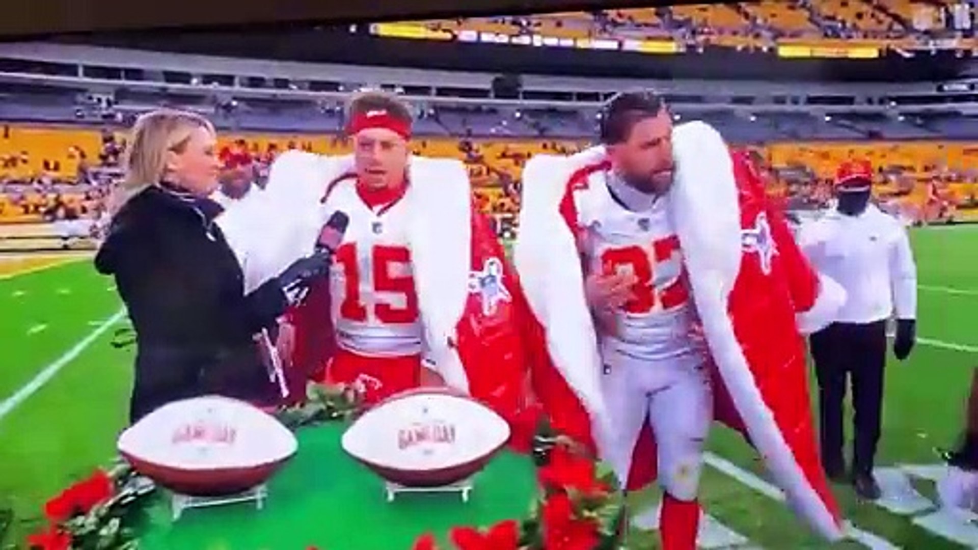 George Pickens interrupts Patrick Mahomes and Travis Kelce's postgame ...