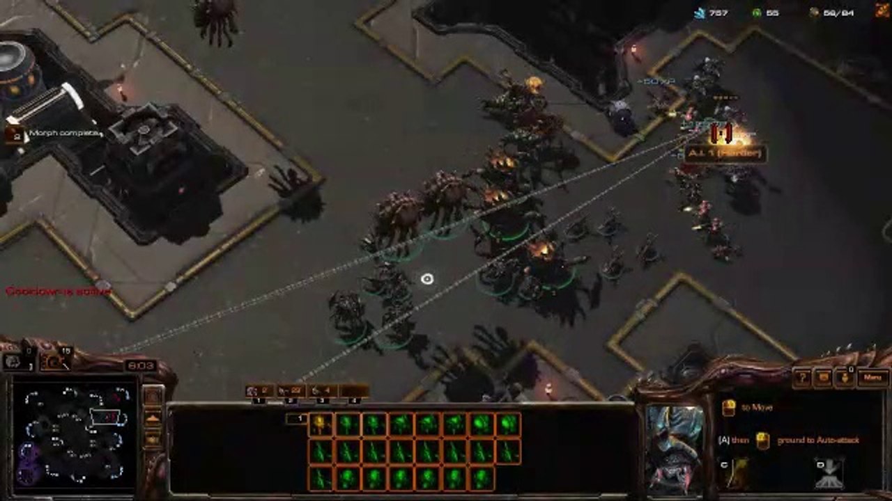 [StarCraft 2]No.0324--Great ZERG Player vs Hard A.I, WIN[2-Base Ravager ...