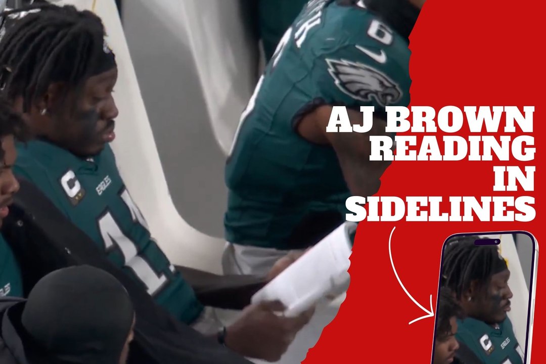 A.J. Brown caught reading on the sideline during Wild Card matchup ...