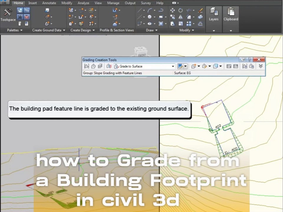 how to Grade from a Building Footprint in civil 3d #civilcad #autodesk ...