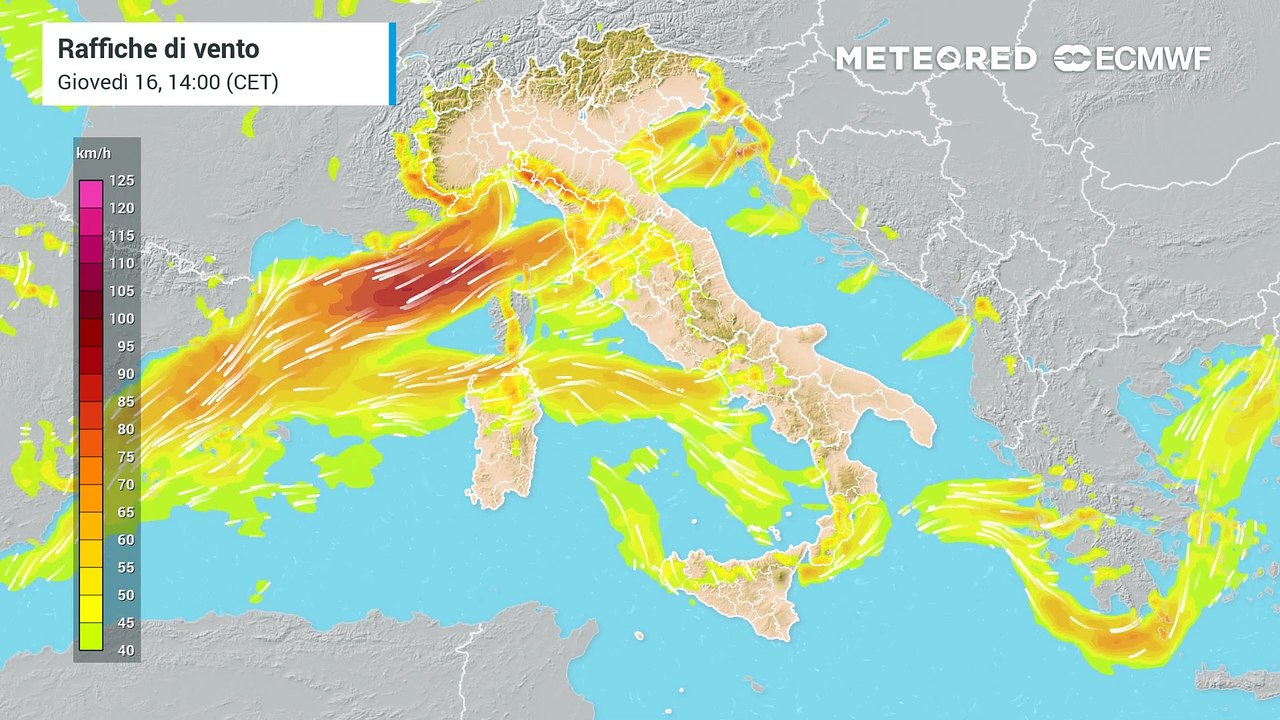 Mappa relativa alle raffiche di vento - Video Dailymotion