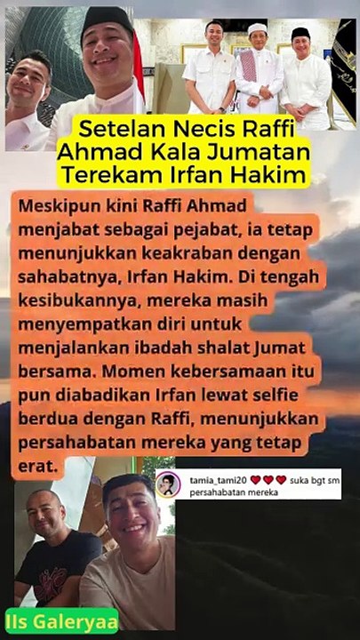 Bang Irfan Jumatan Bareng sama Pejabat #raffiahmad #irfanhakim - Video Dailymotion