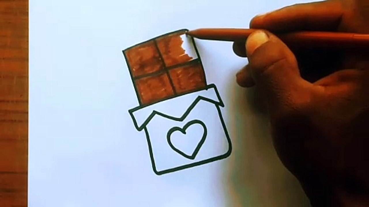 Chocolate drawing for kids | Step by step - video Dailymotion