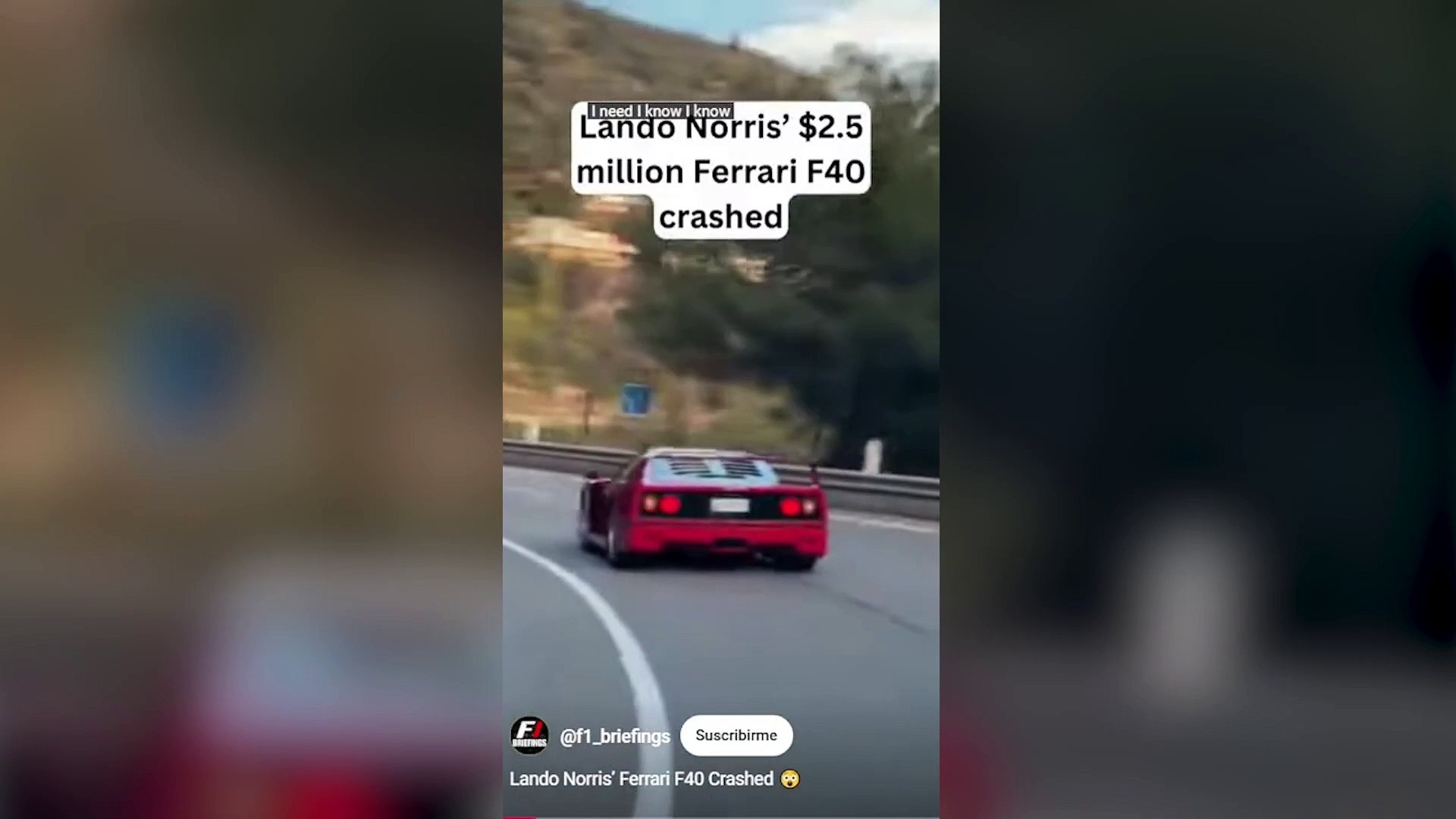 Lando Norris' Ferrari F40 ends up crashing into a guardrail - MARCA TV ...