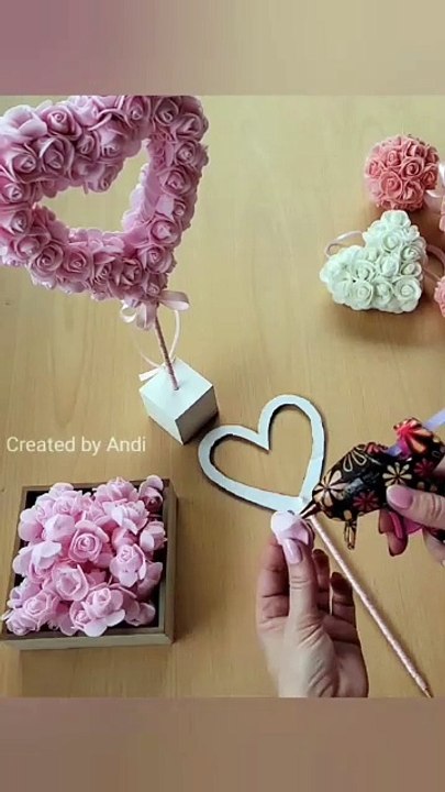 DIY Foam Rose Heart via: @createdbyandi - video Dailymotion