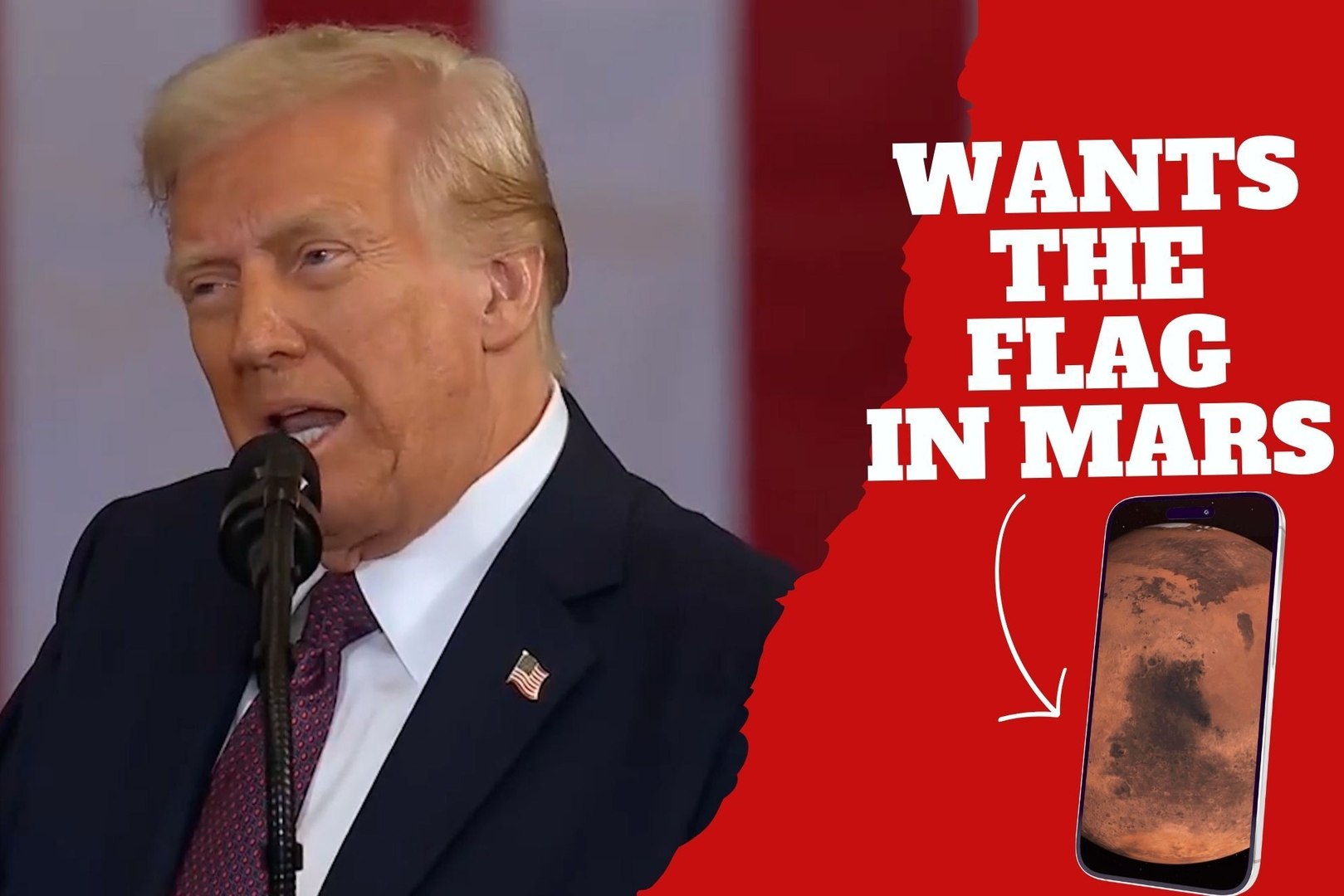 Flag to Mars! President Donald Trump wants the US symbol in the red ...