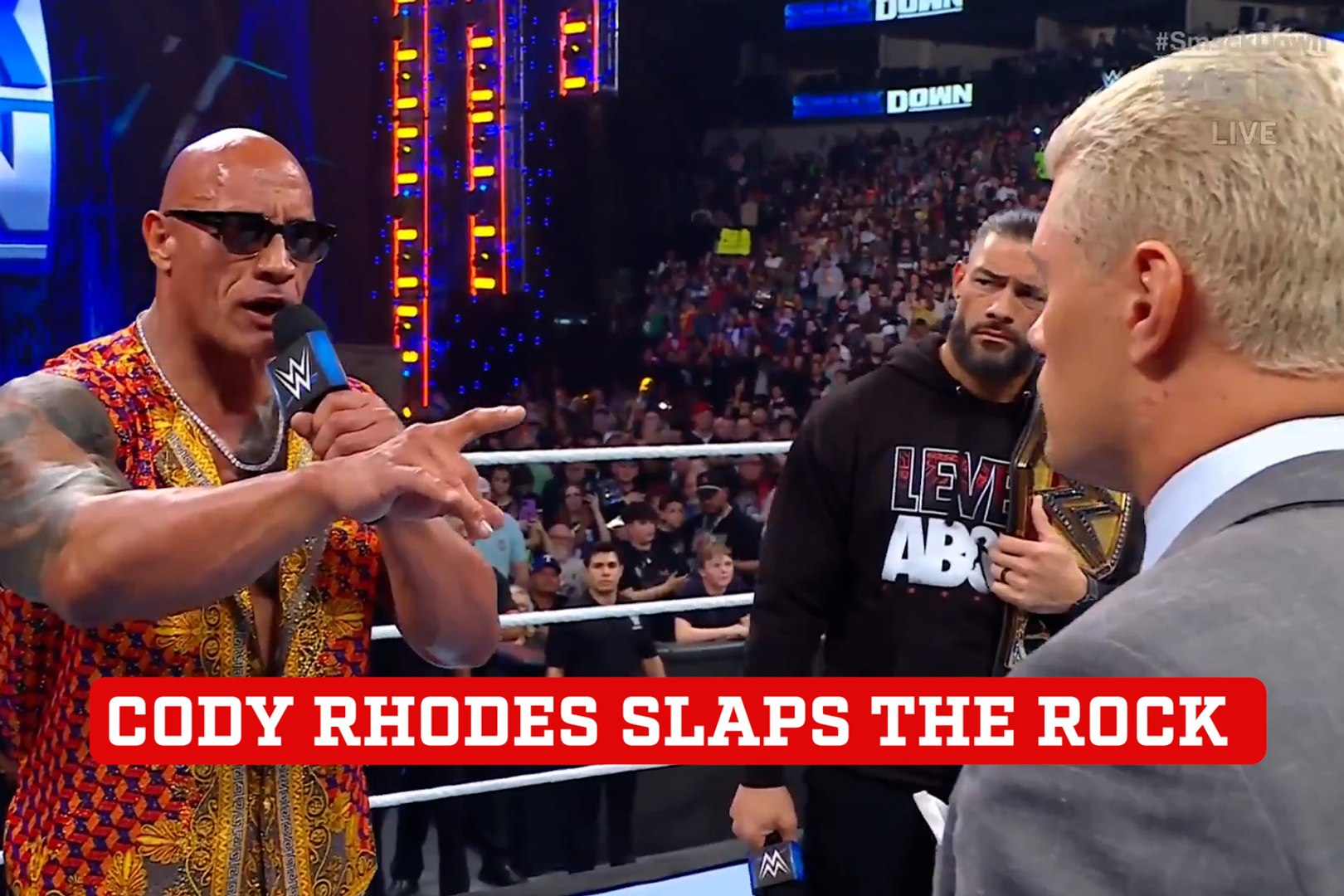 Cody Rhodes slaps The Rock after verbal clash - MarcaTV