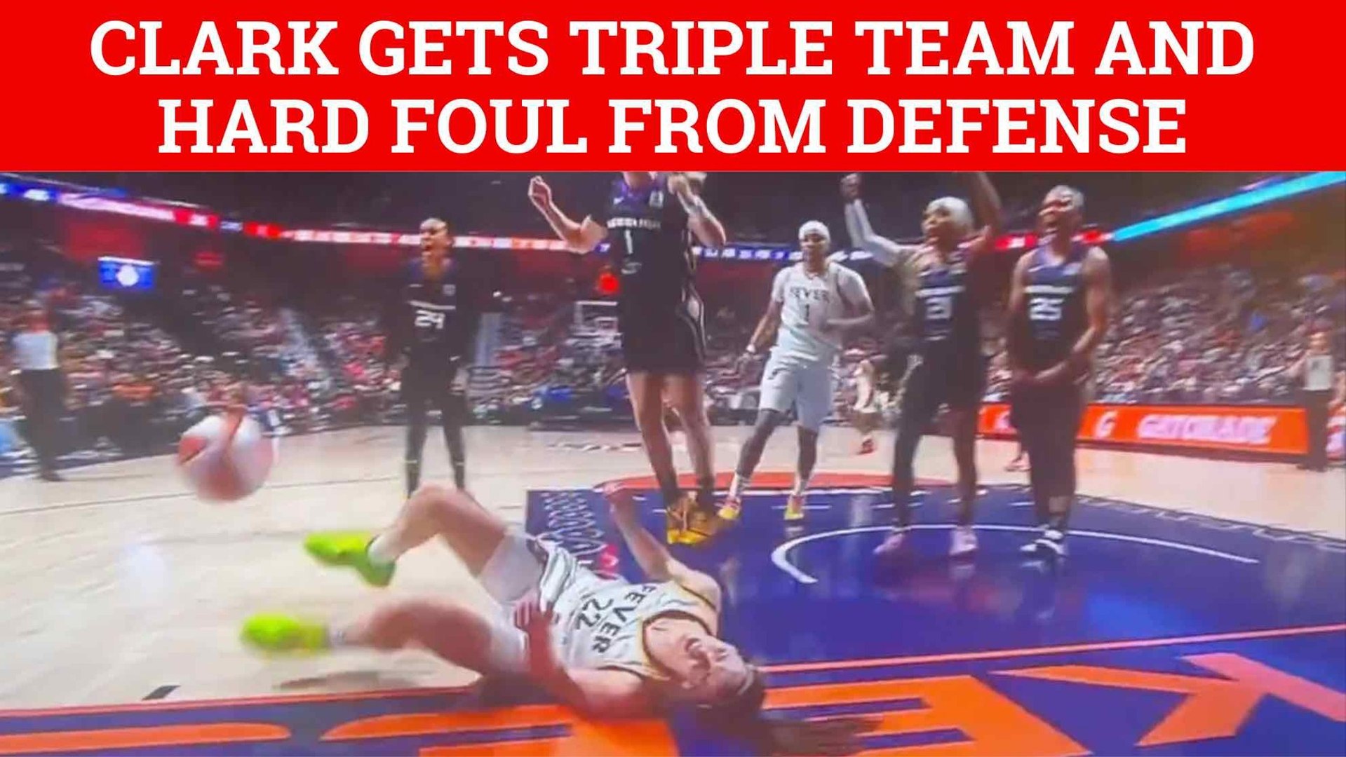 Caitlin Clark faces triple team and hard foul from Connecticut Sun in ...