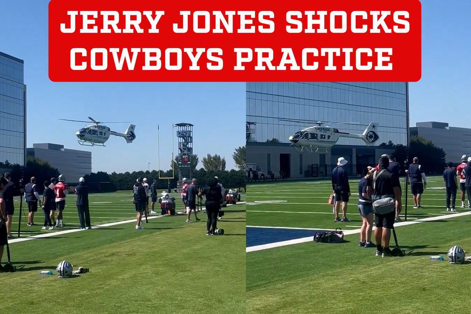 Jerry Jones shocks Cowboys practice with a helicopter landing - MARCA ...