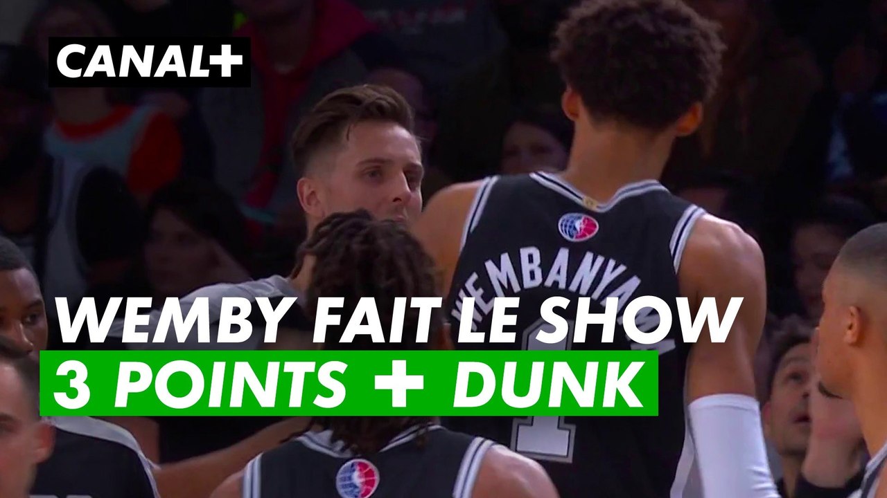 Wemby fait le show, Trois points + dunk - Vidéo Dailymotion