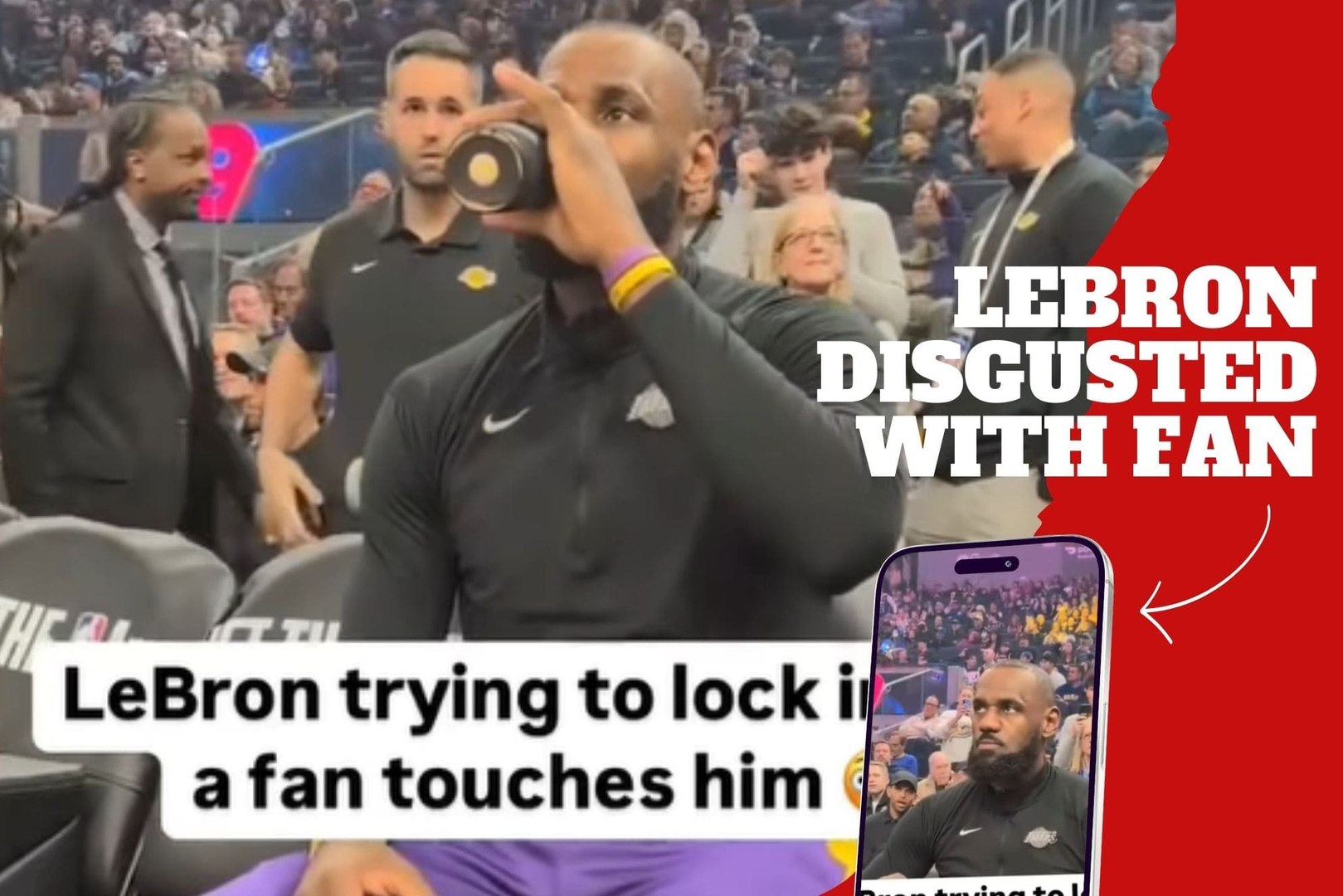 Fan touches Lebron! His was disgusted during pre-game ritual - MARCA TV ...