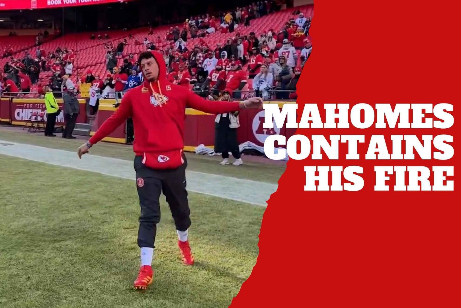 Patrick Mahomes looks calm as he throws before the Chiefs vs. Bills ...