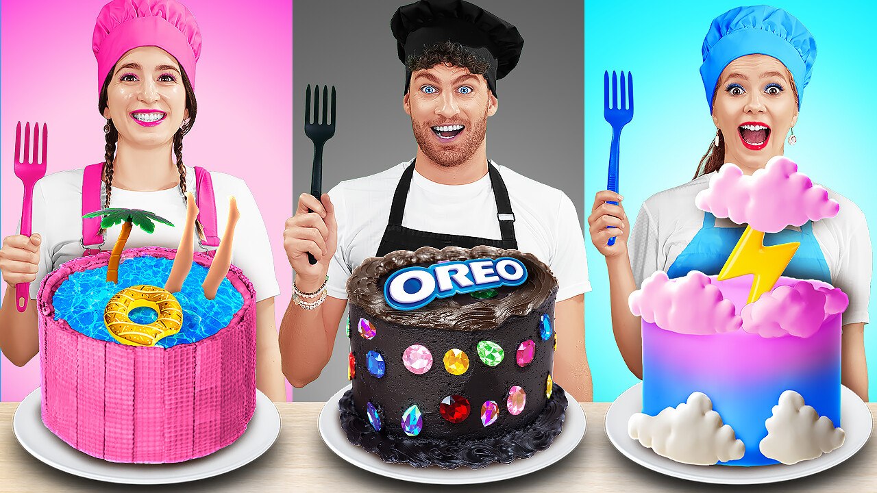 Rich Vs Poor Vs Giga Rich Food Challenge! Kitchen Hacks by 123 GO ...