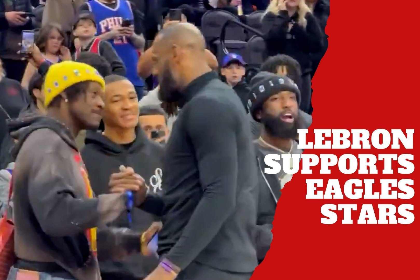 LeBron James NBA icon shows love to Eagles stars at Sixers game - MARCA ...