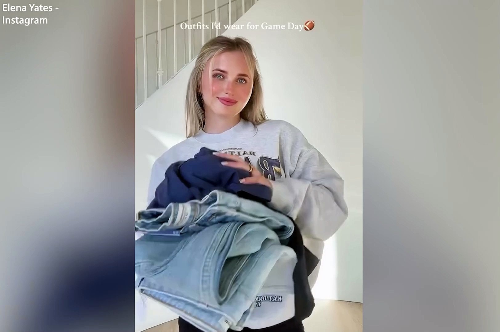 Outfit check! Elena Yates shows her outfits for the Ravens NFL games ...