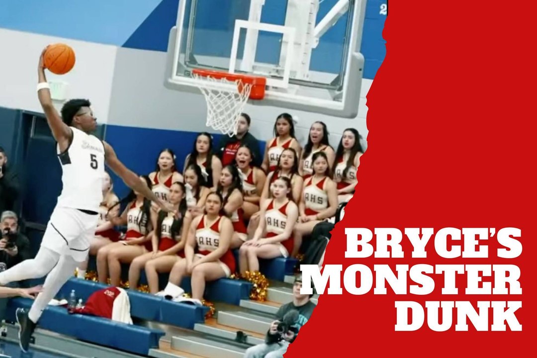 Crowd goes wild! Bryce James makes a monster dunk and fans wonder if he ...
