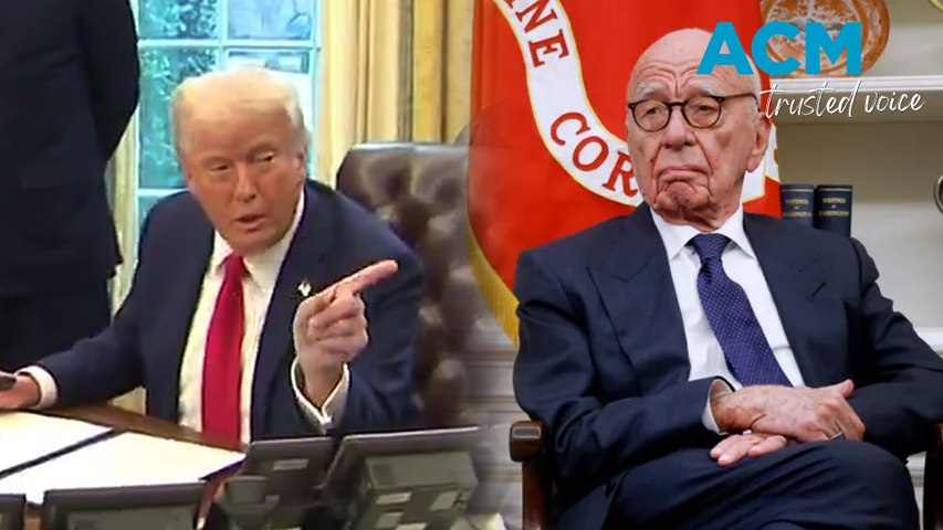 Rupert Murdoch joins President Trump in the Oval Office at the White ...