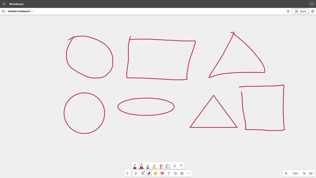 Microsoft Whiteboard Course Section 15 Using Ink to Shape Option ...
