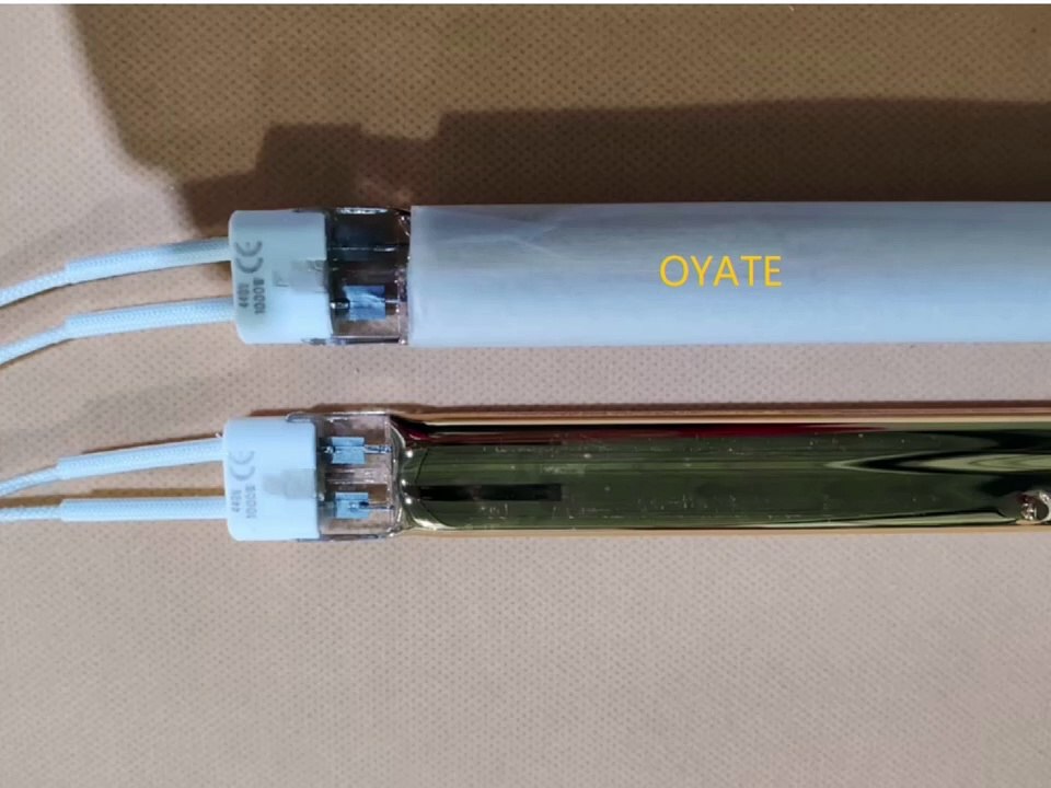 Type B half gold coated twin tubes infrared heat lamps 250mm 400v 3500w ...
