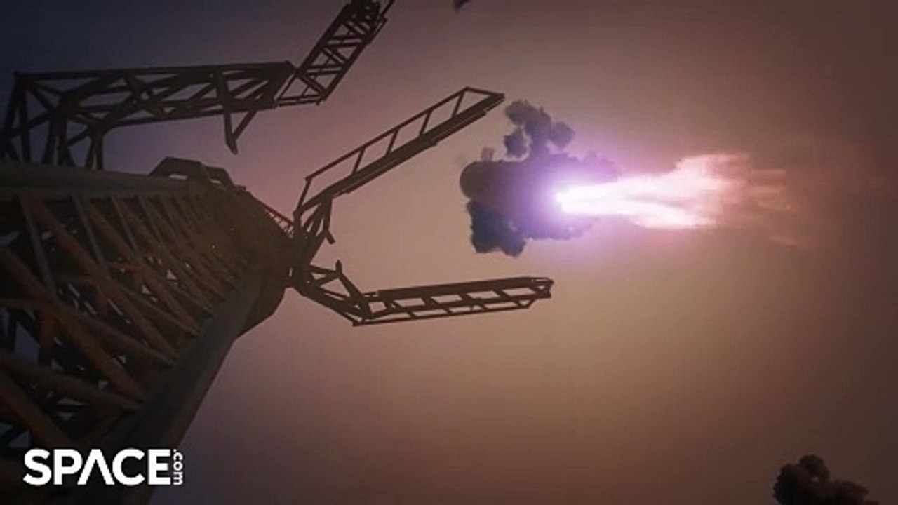 Animation Of SpaceX 'Chopsticks' To Catch Starship's Super Heavy ...