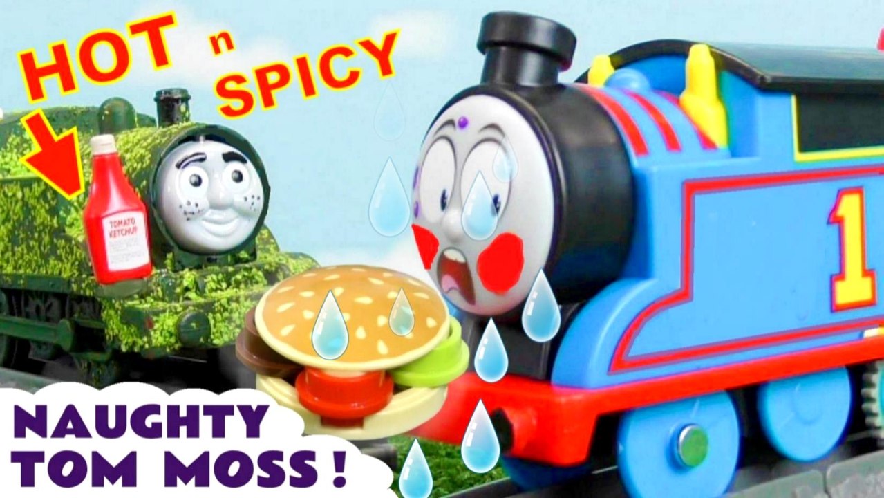 Thomas and his Friends are tricked by naughty Tom Moss the Prank Engine ...