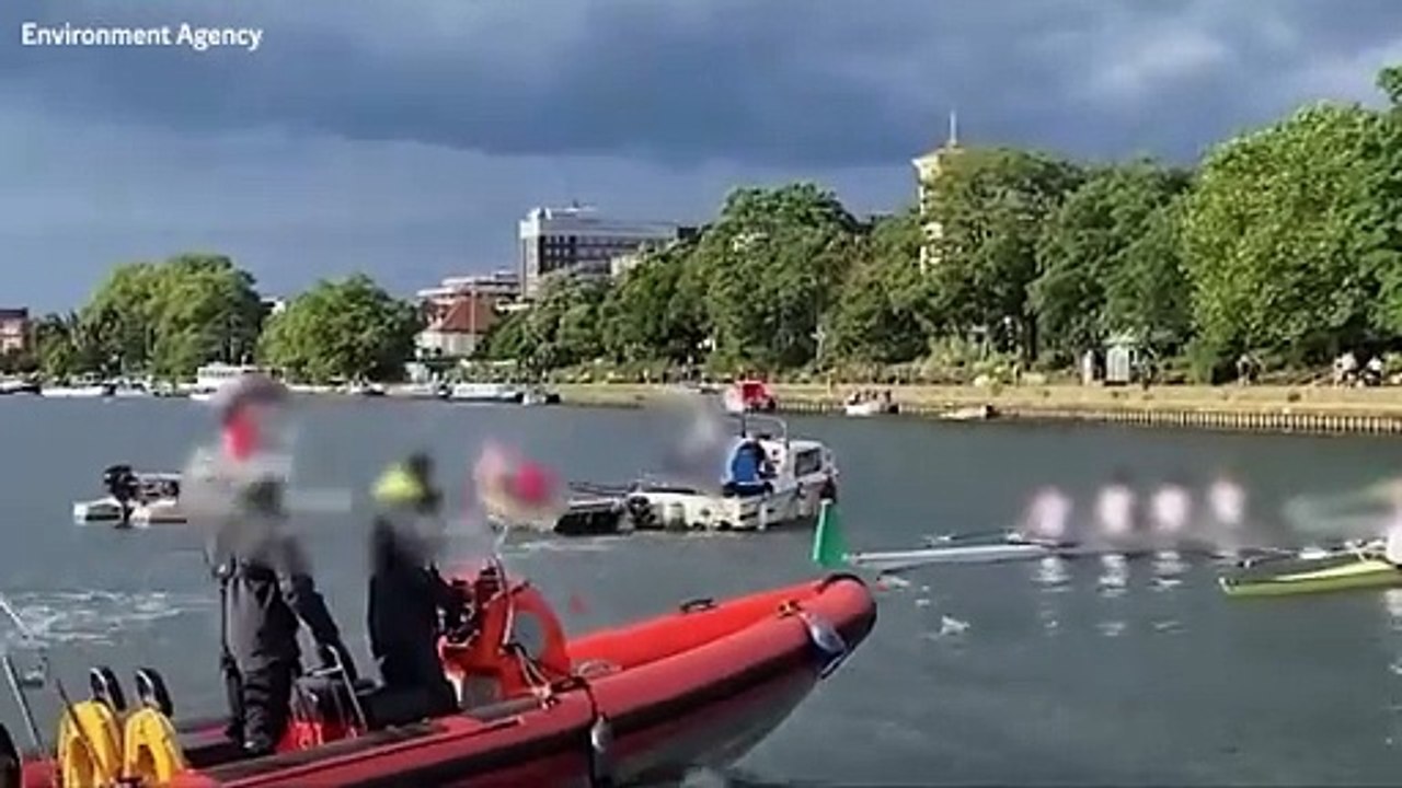 Swearing boater ploughs through Thames regatta in furious river rage ...