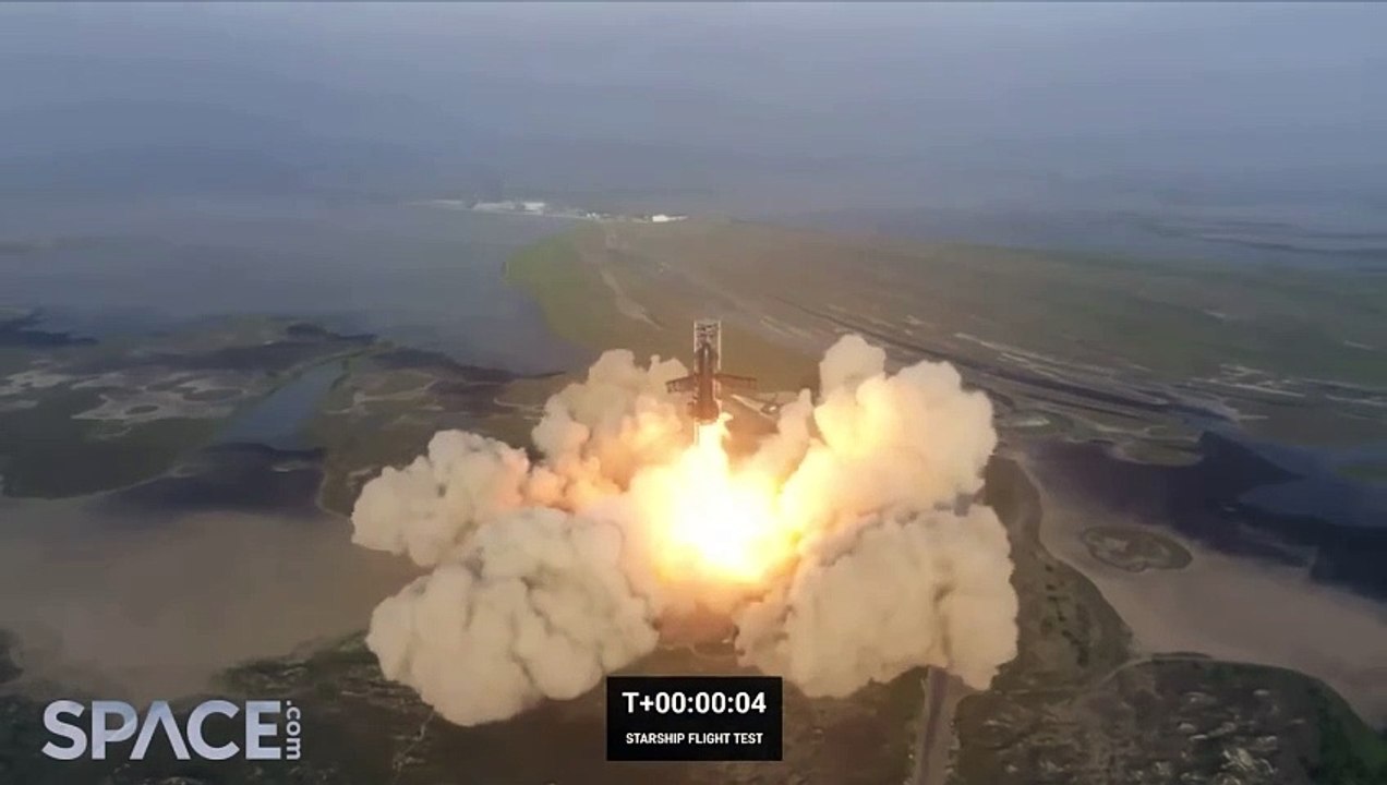 Amazing Slow-Motion View Of SpaceX Starship's LiftOff - video Dailymotion