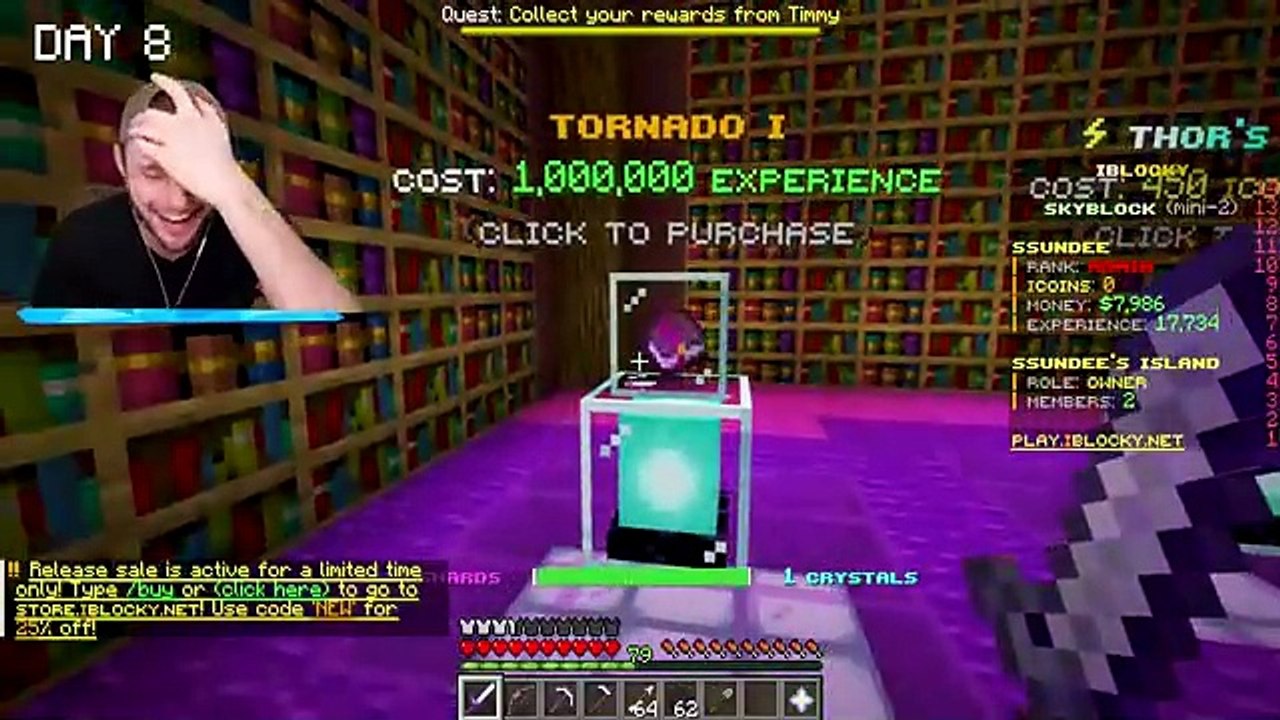 SSUNDEE I Survived 100 Days on a Minecraft Skyblocks Server - video ...