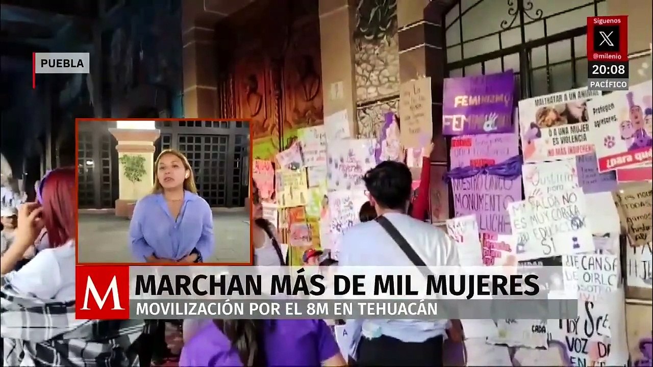 En el 8M, mujeres marchan en Tehuacán para exigir justicia por feminicidios - Vídeo Dailymotion