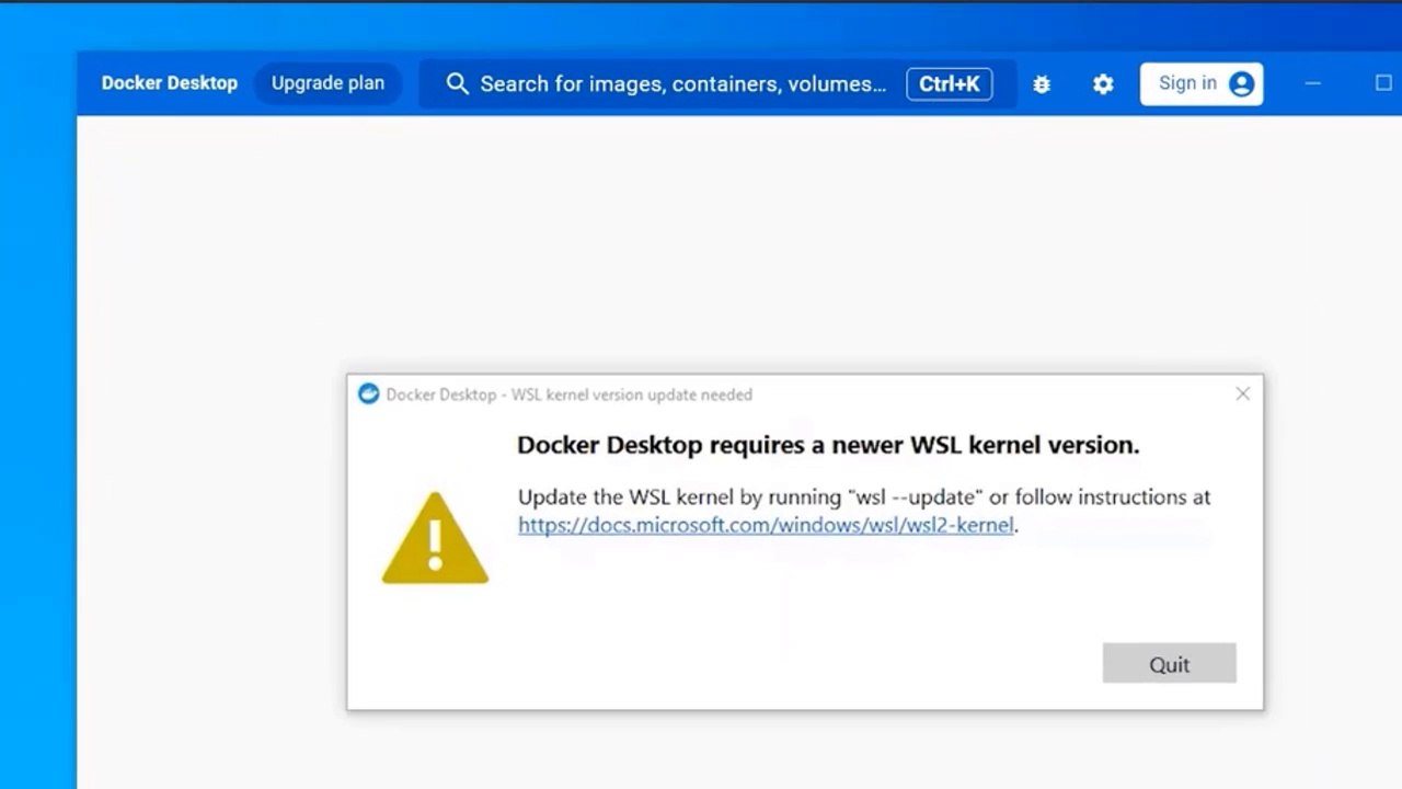 Solved Docker Desktop Requires A Newer Wsl Kernel Version On Windows 1110 Video Dailymotion