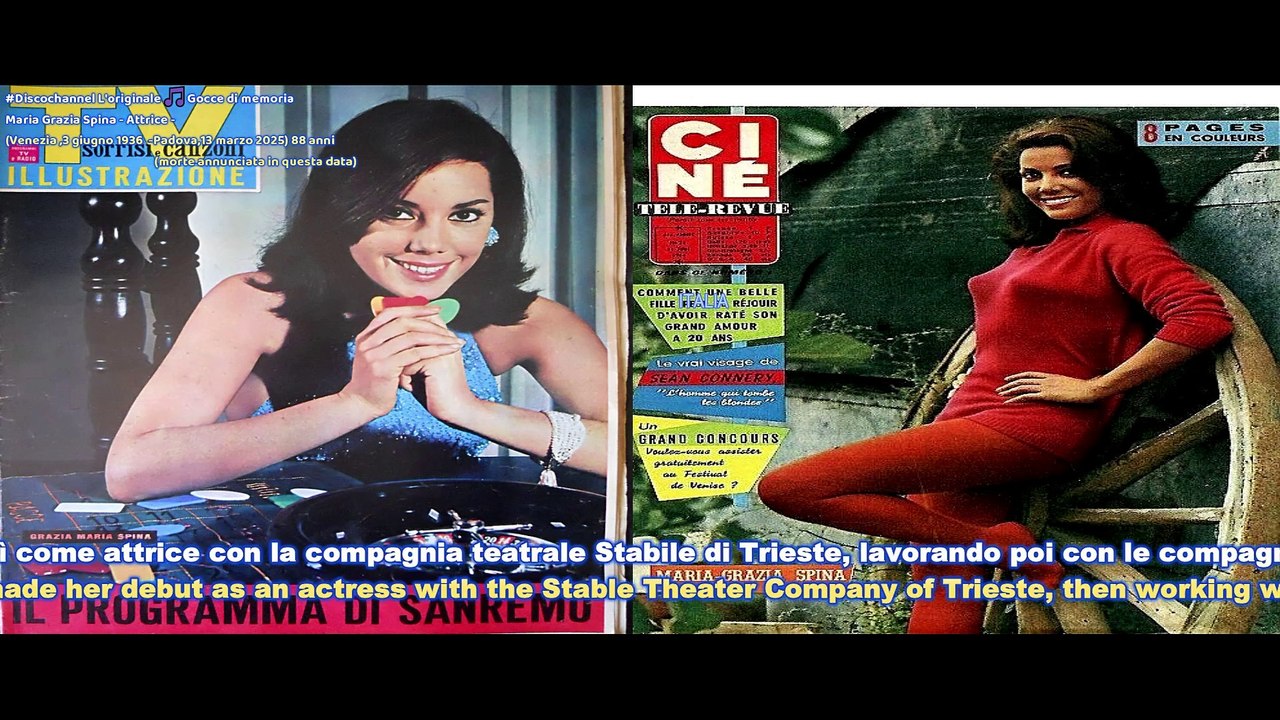 Maria Grazia Spina - Attrice (Venezia ,3 giugno 1936 -Padova,13 marzo ...