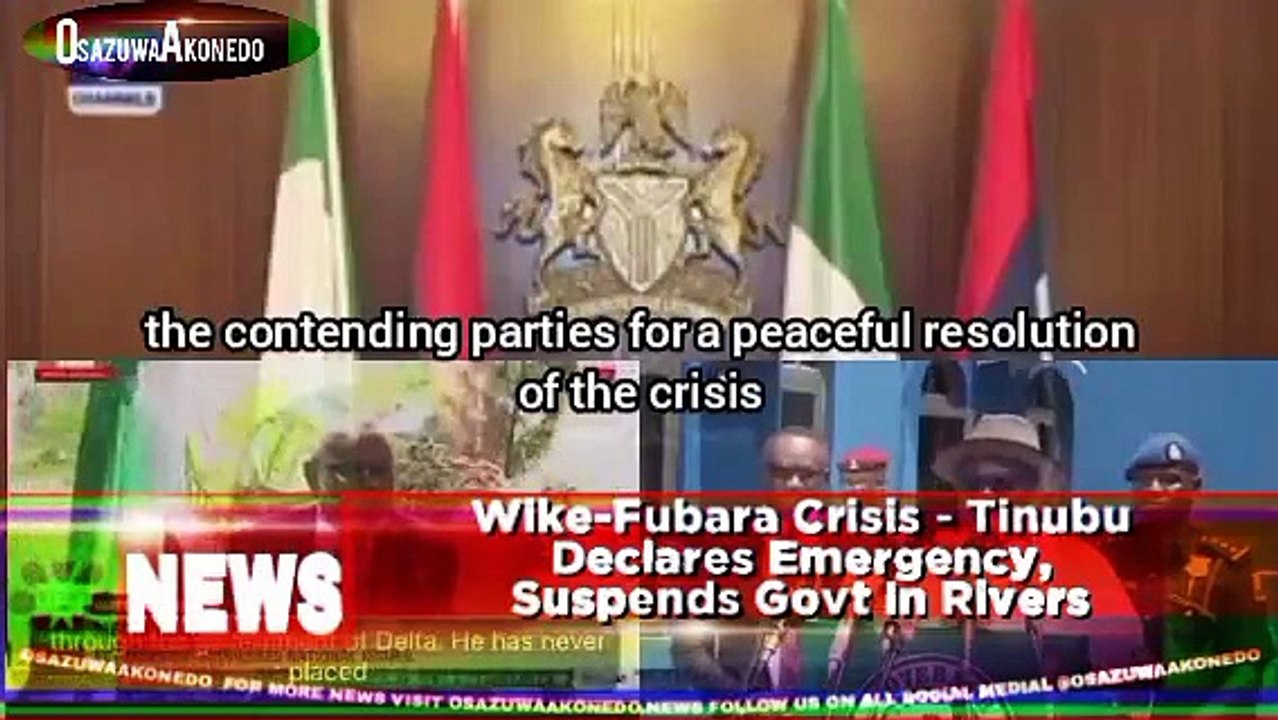 Wike-Fubara Crisis - Tinubu Declares Emergency, Suspends Govt In Rivers - video Dailymotion