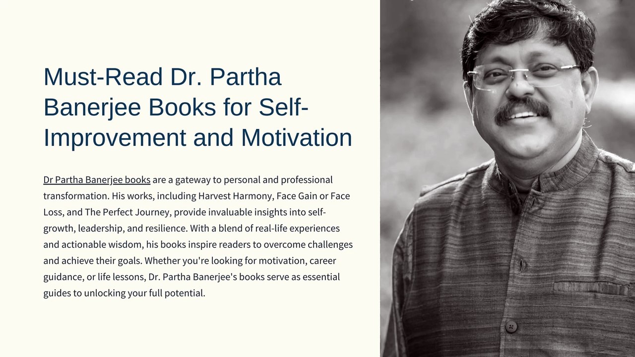 Must-Read Dr. Partha Banerjee Books for Self-Improvement and Motivation ...