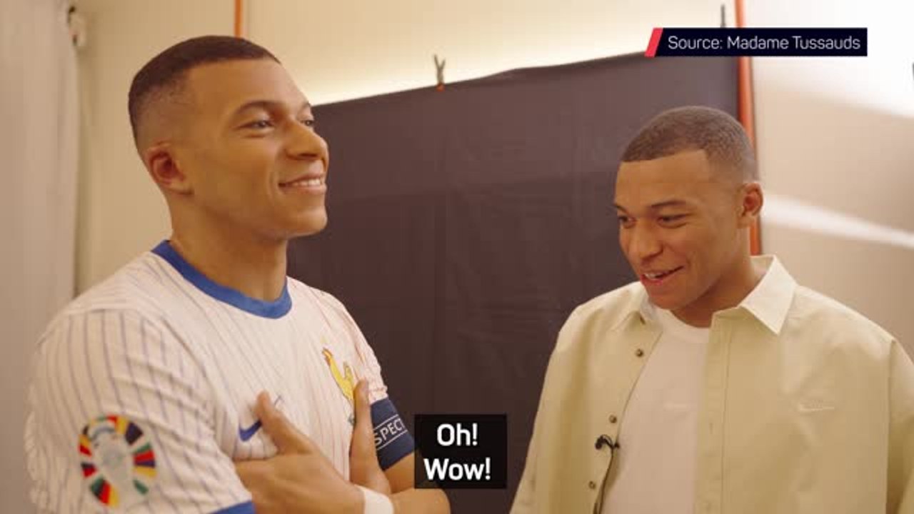 'Handsome' - Mbappe meets wax statue at Madame Tussauds - video Dailymotion