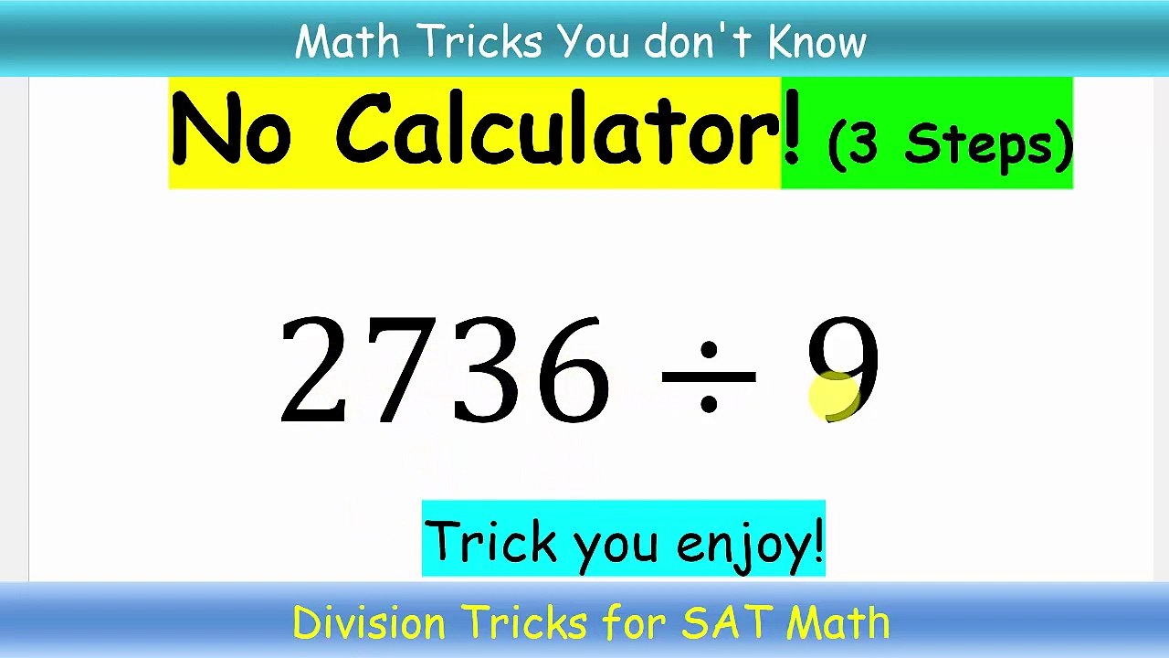 How to Divide 4 Digit Numbers by 1 Digit Number | SAT Math Tips and ...